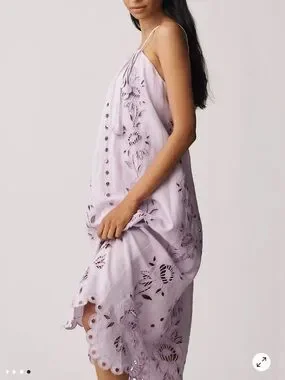 FARM Rio | Dresses | Farm Rio Lilac Richelieu Eyelet Midi Dress Size ...